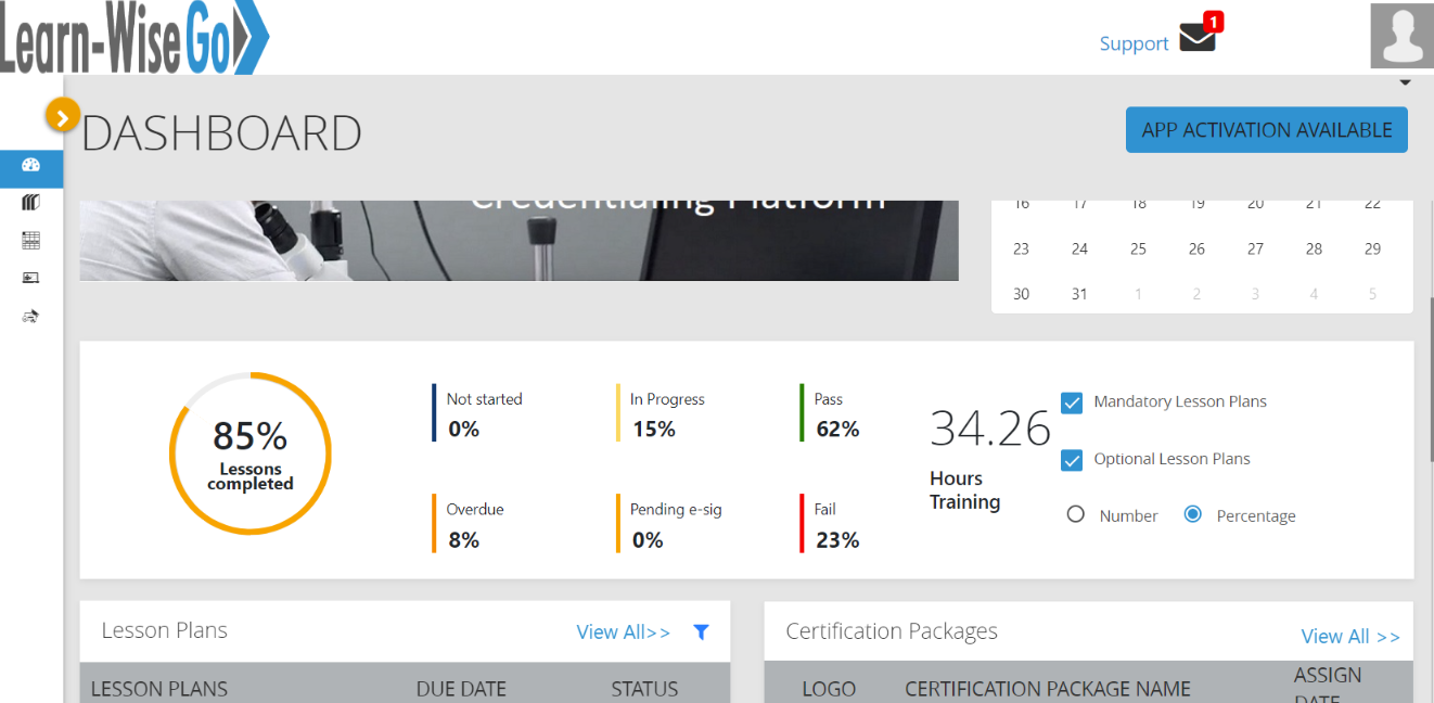 User's Progress Widget – Learn-WiseGo Support
